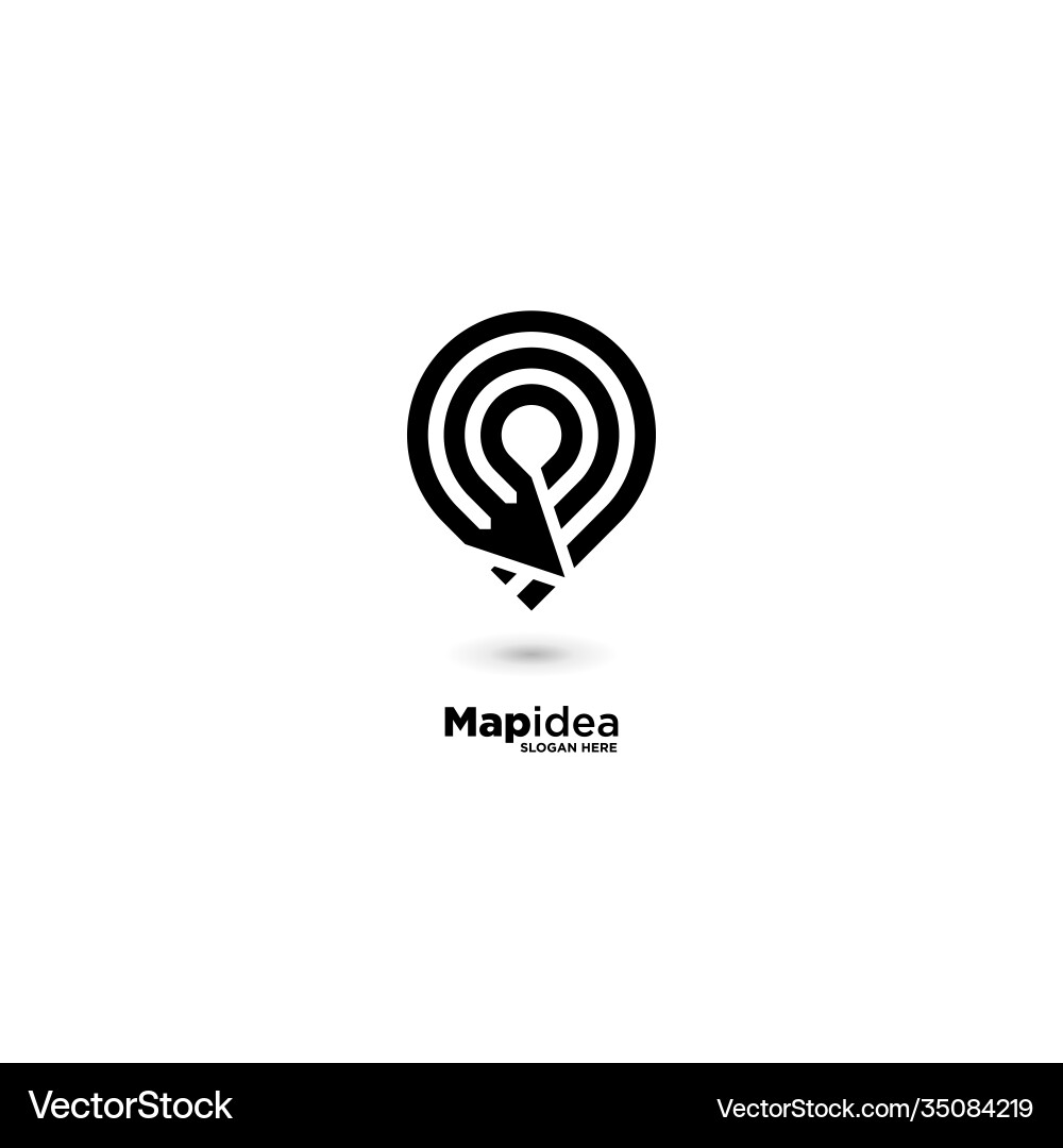 Pin and pencil logo design template Royalty Free Vector