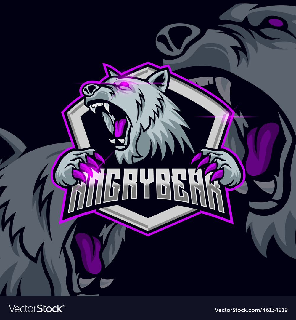 Polar bear logo bear esport logo design template Vector Image Polar bear logo bear esport logo design template Vector Image