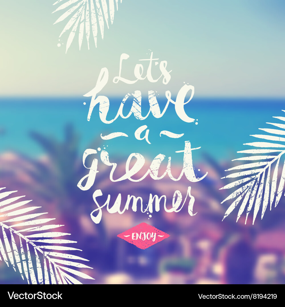 Summer hand drawn calligraphy Royalty Free Vector Image