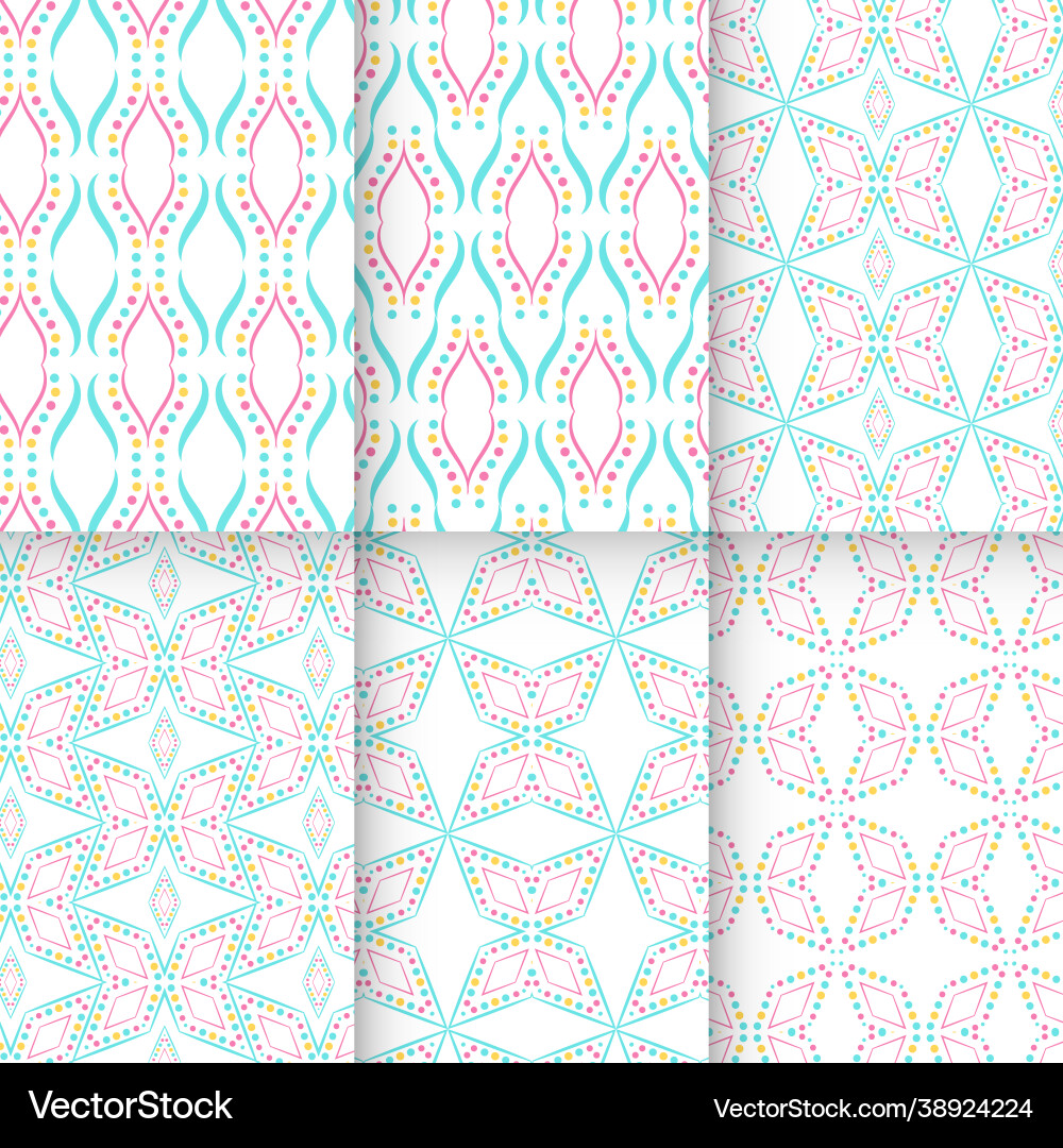 6 different seamless patterns Royalty Free Vector Image