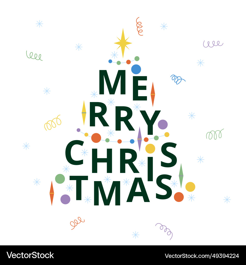 Christmas tree lettering Royalty Free Vector Image