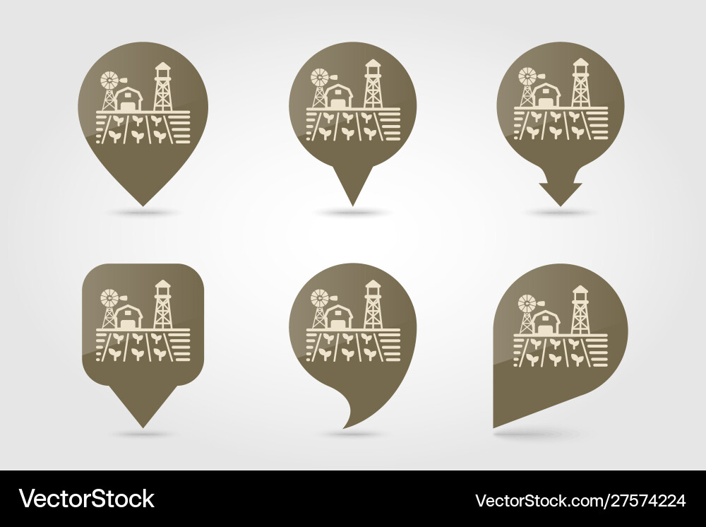 Farm landscape with barn seedling and windpump Vector Image