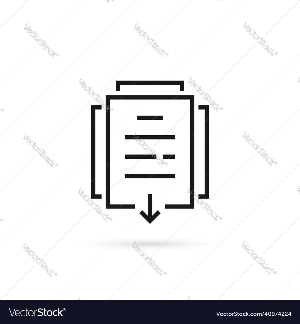File download or linear document upload Royalty Free Vector
