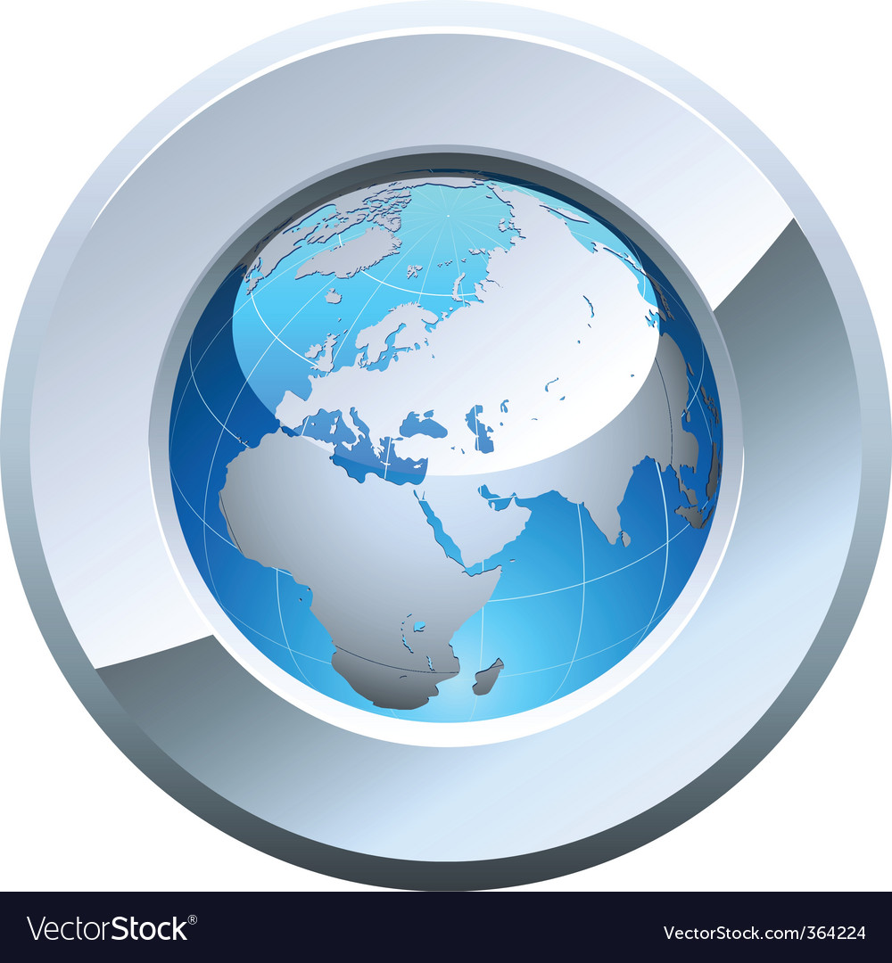 Globe button Royalty Free Vector Image - VectorStock