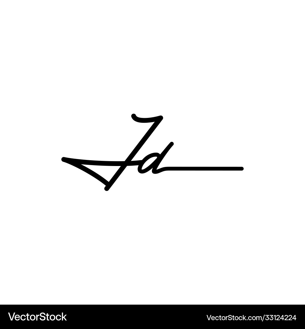 Letter jd signature logo template Royalty Free Vector Image