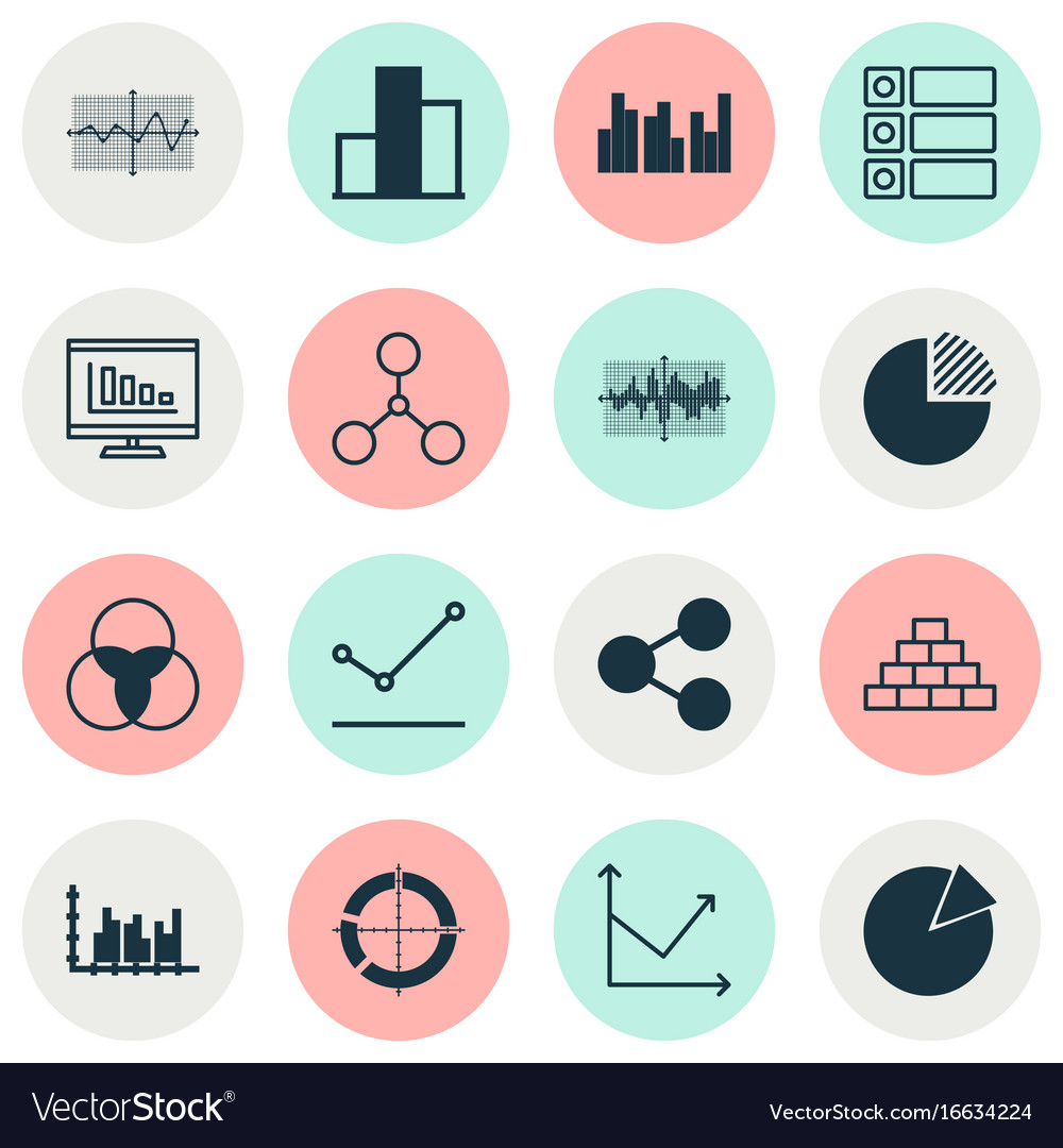Set of graphs diagrams and statistics icons Vector Image