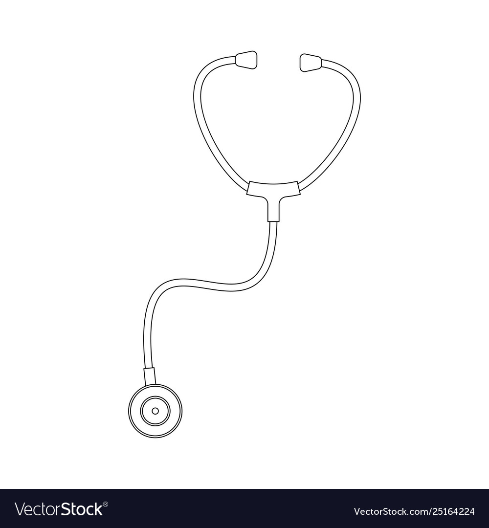 Stethoscope Outline Royalty Free Vector Image Vectorstock