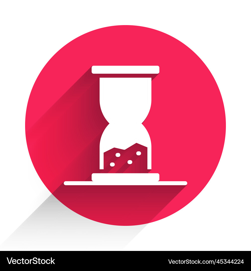 White old hourglass with flowing sand icon Vector Image