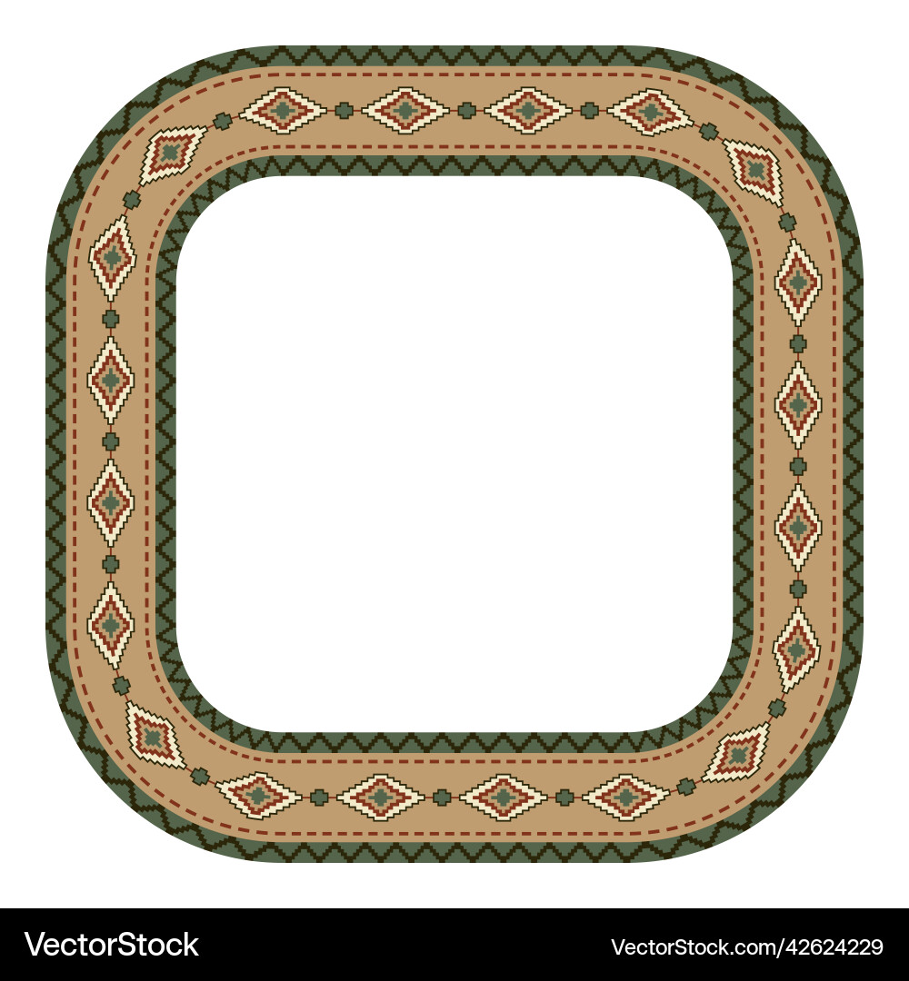 Ethnic frame square border with geometric mexican Vector Image