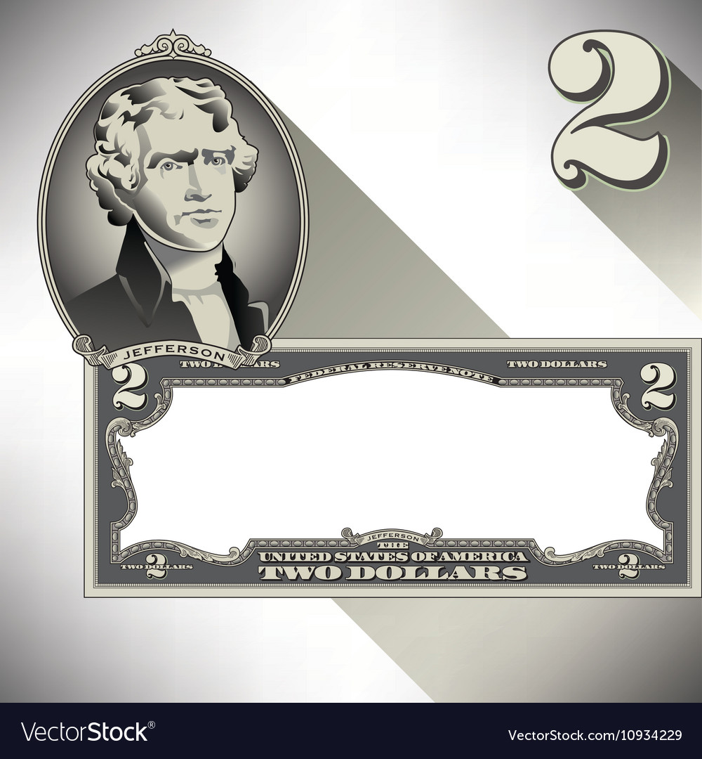 Miscellaneous two dollar bill elements Royalty Free Vector