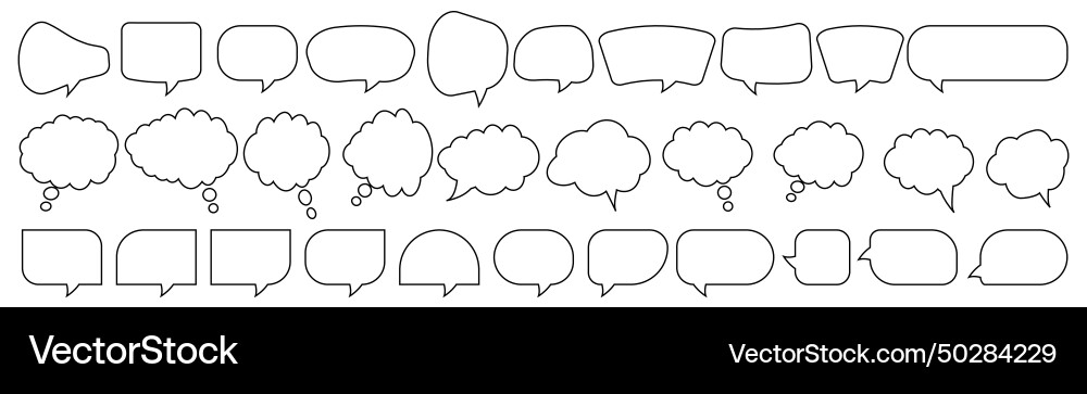 Speech bubble set talk cloud Royalty Free Vector Image