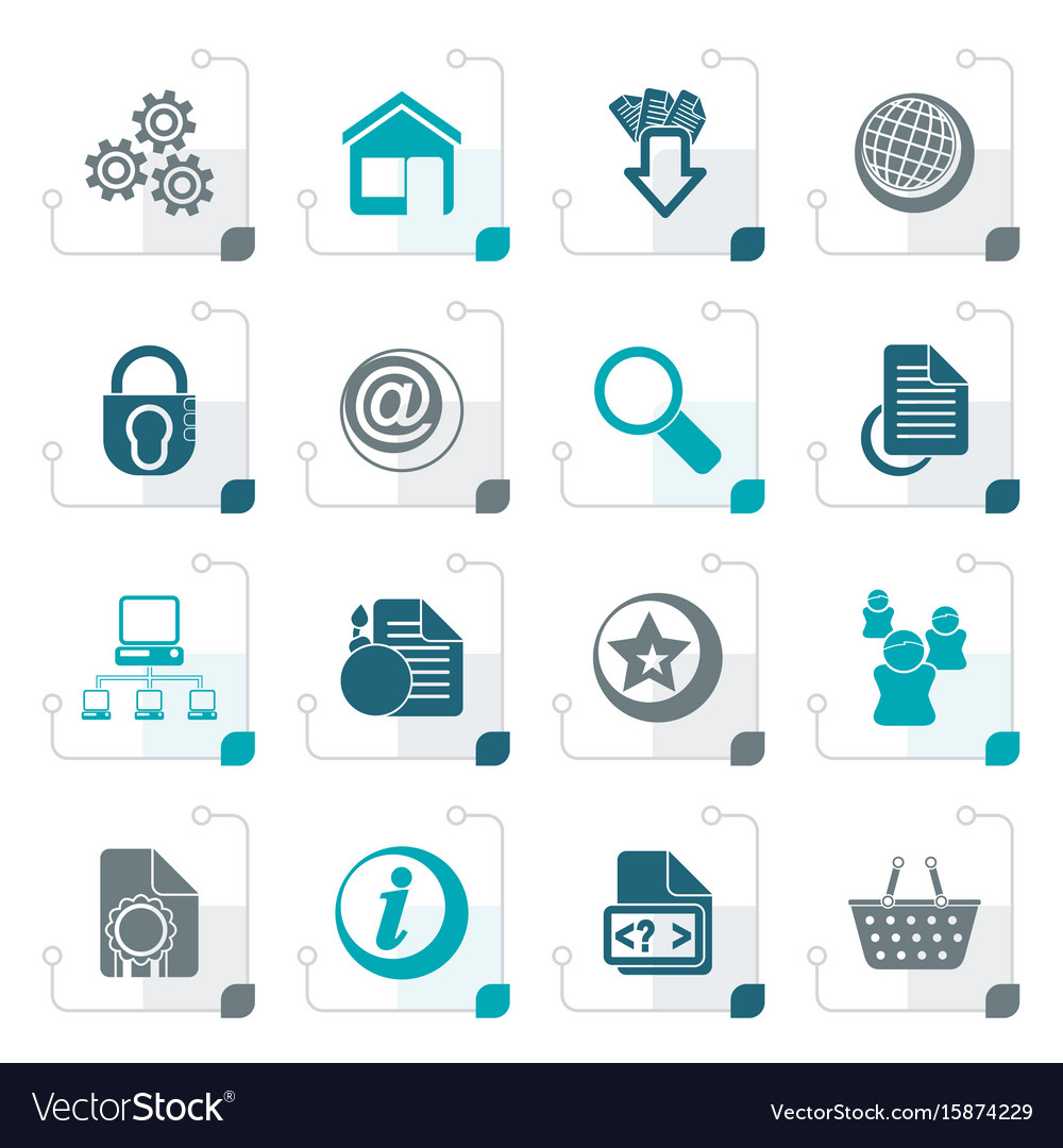 Stylized website and internet icons Royalty Free Vector Stylized website and internet icons Royalty Free Vector