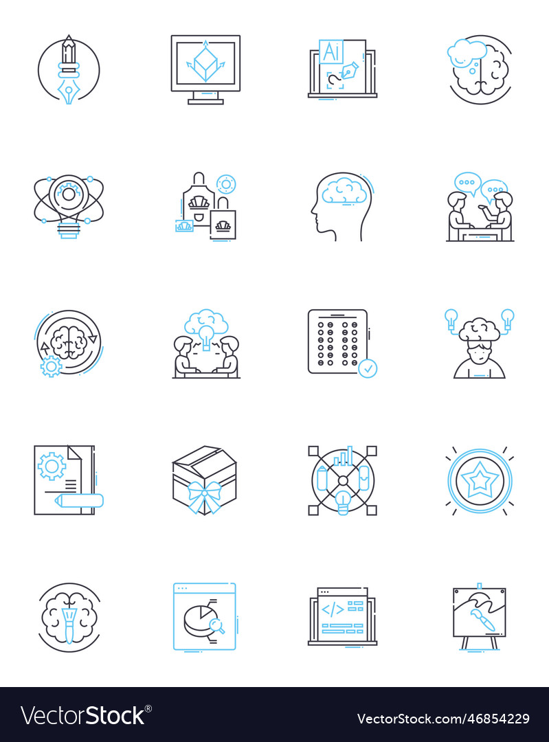 Vision And Foresight Linear Icons Set Insight Vector Image