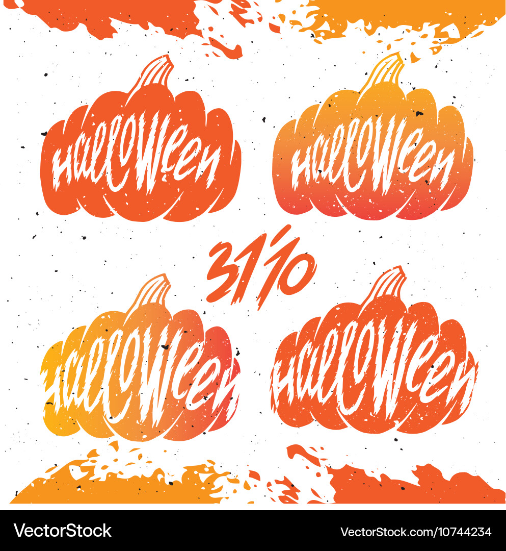 Halloween elements pumpkins Royalty Free Vector Image