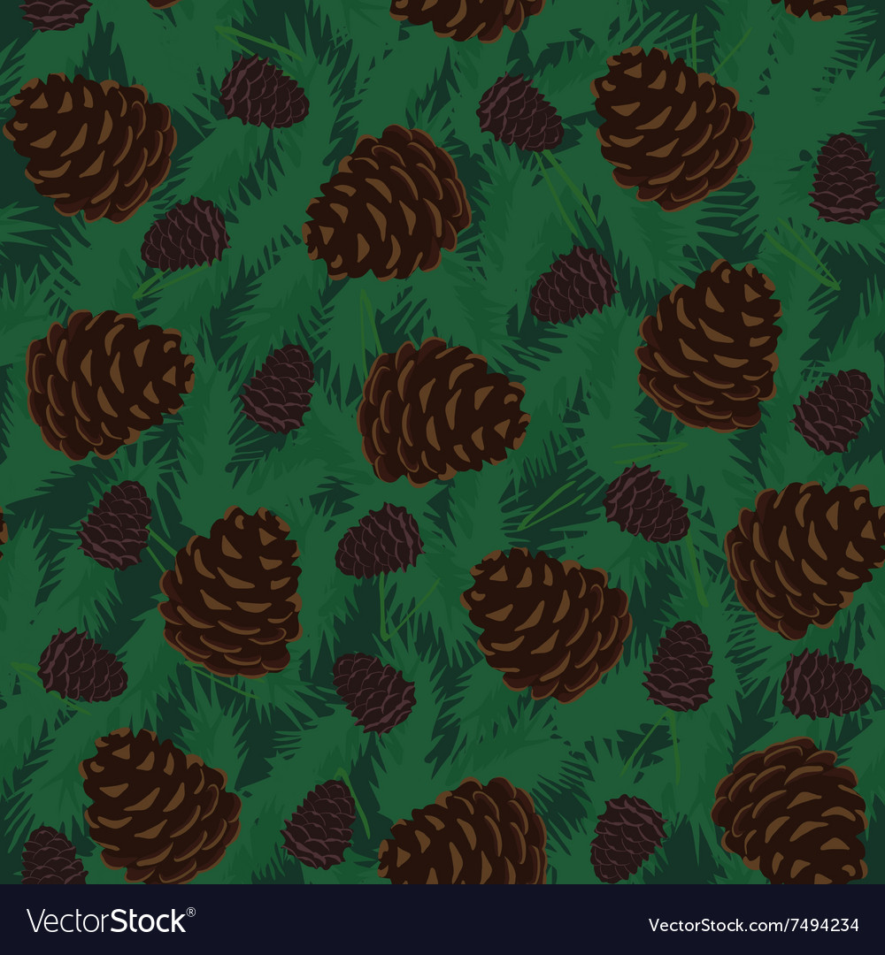 Pine cones seamless pattern Royalty Free Vector Image