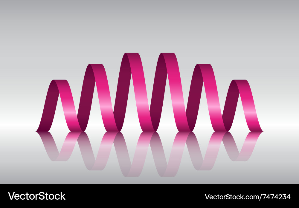Pink spiral ribbon abstract logo Royalty Free Vector Image