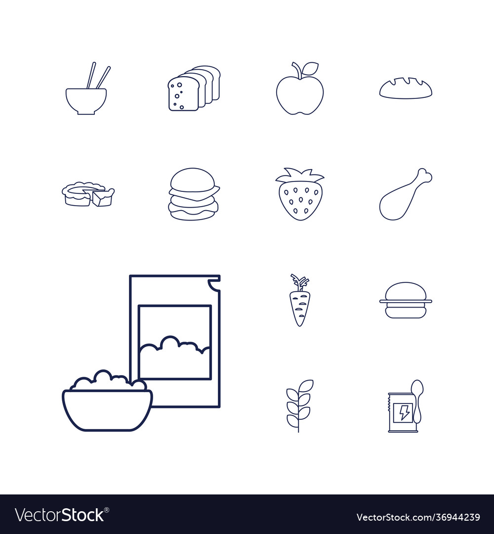 13 nutrition icons Royalty Free Vector Image - VectorStock