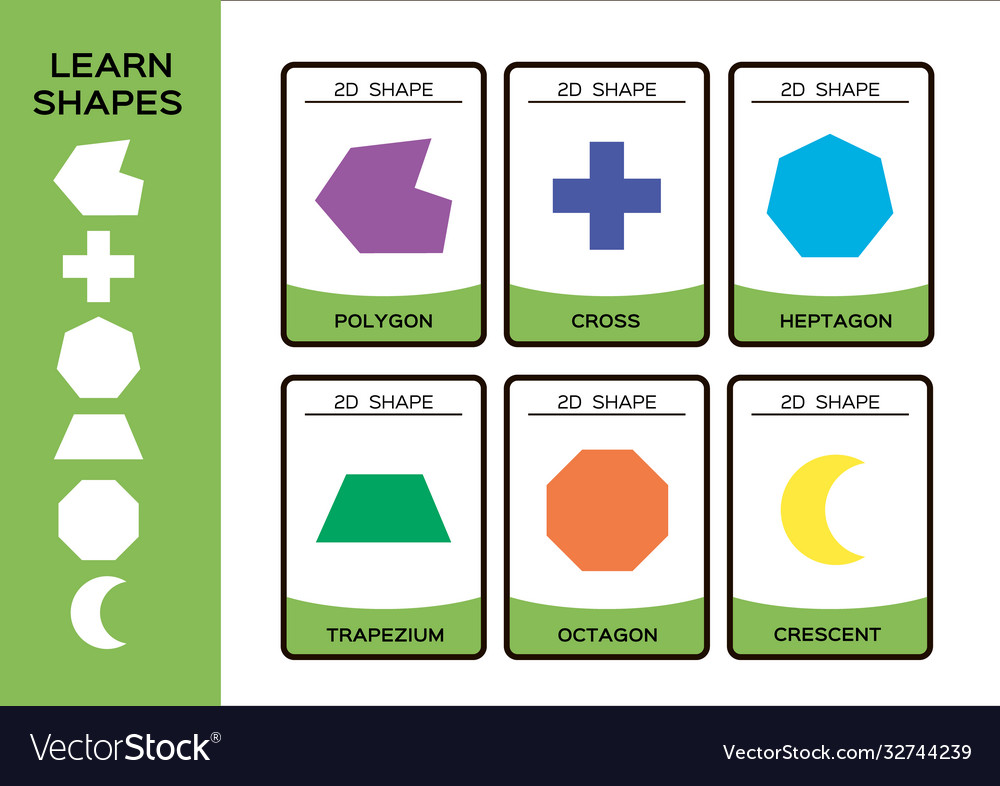 2d geometric shapes basic geometrical shapes Vector Image