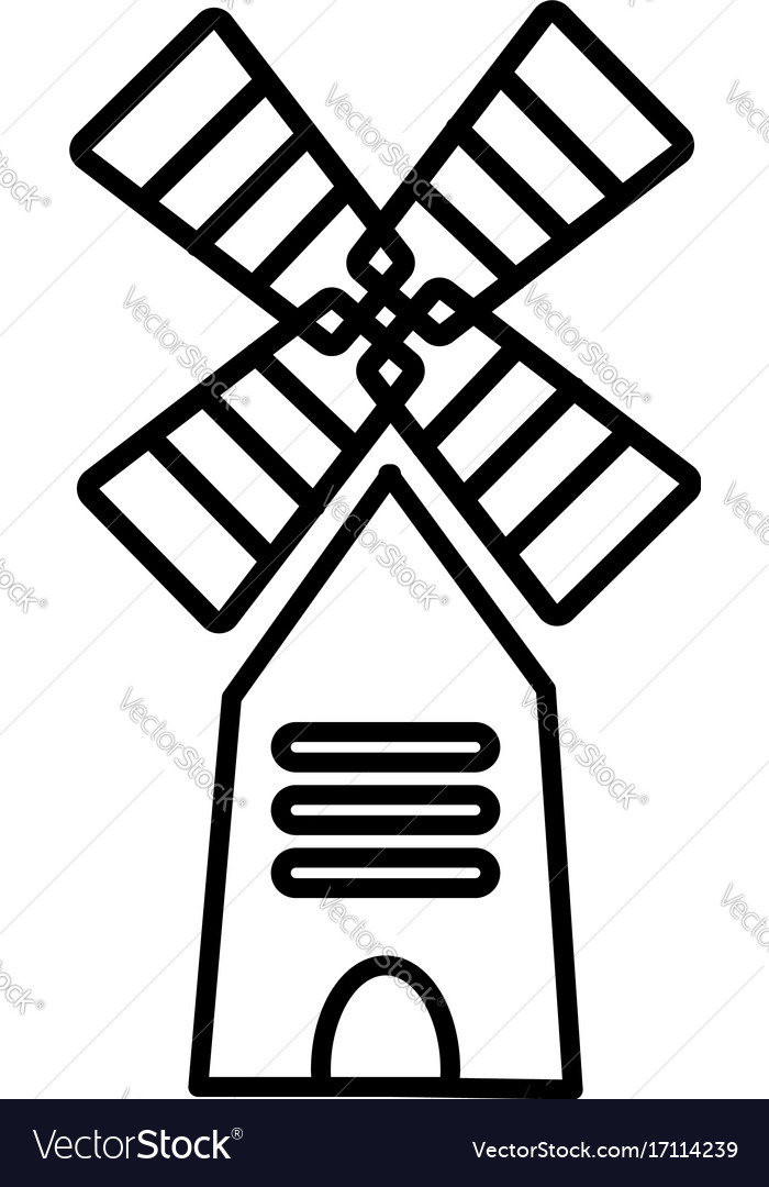 Farm windmill icon outline style Royalty Free Vector Image Farm windmill icon outline style Royalty Free Vector Image