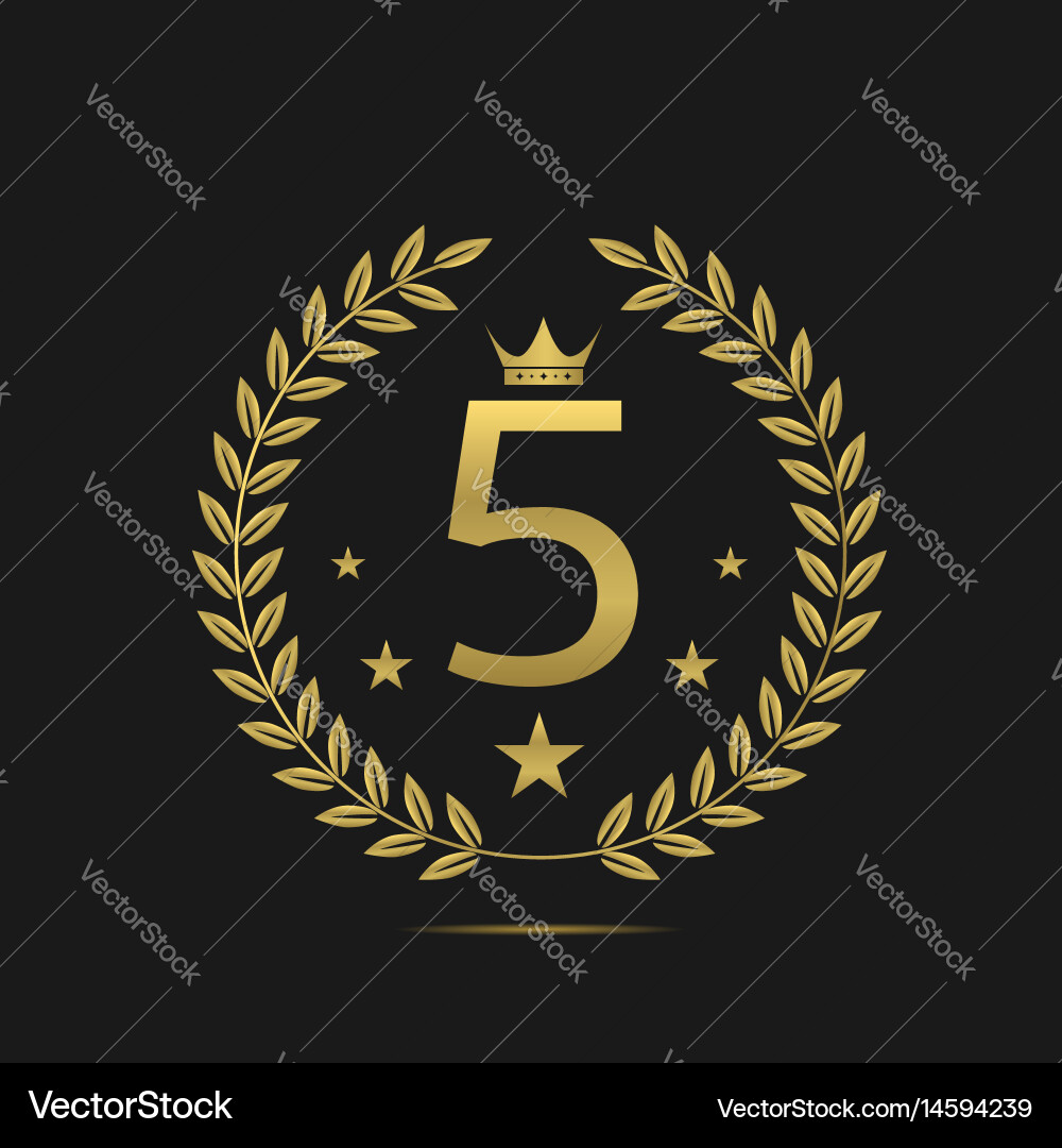 Five stars label Royalty Free Vector Image - VectorStock