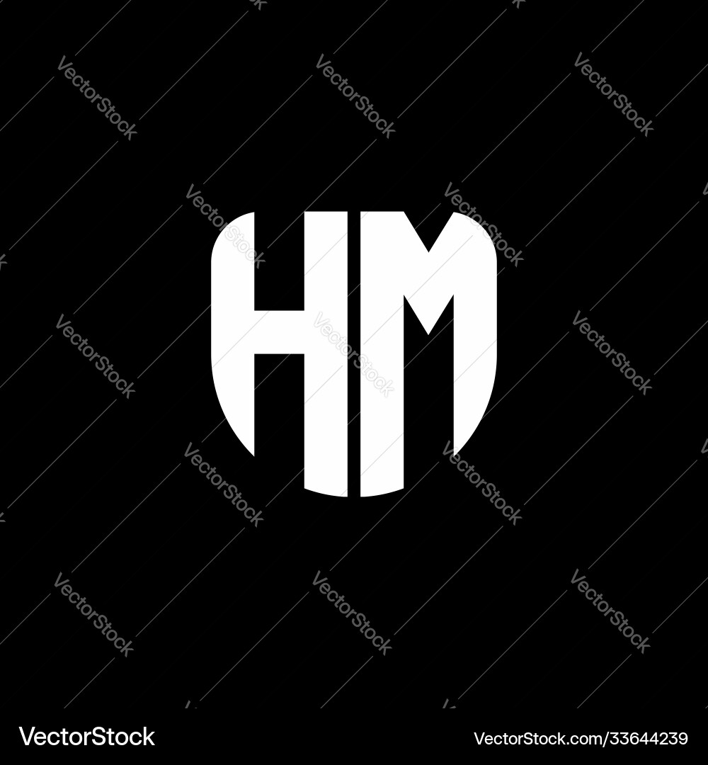 Hm logo monogram with circular shape shield Vector Image