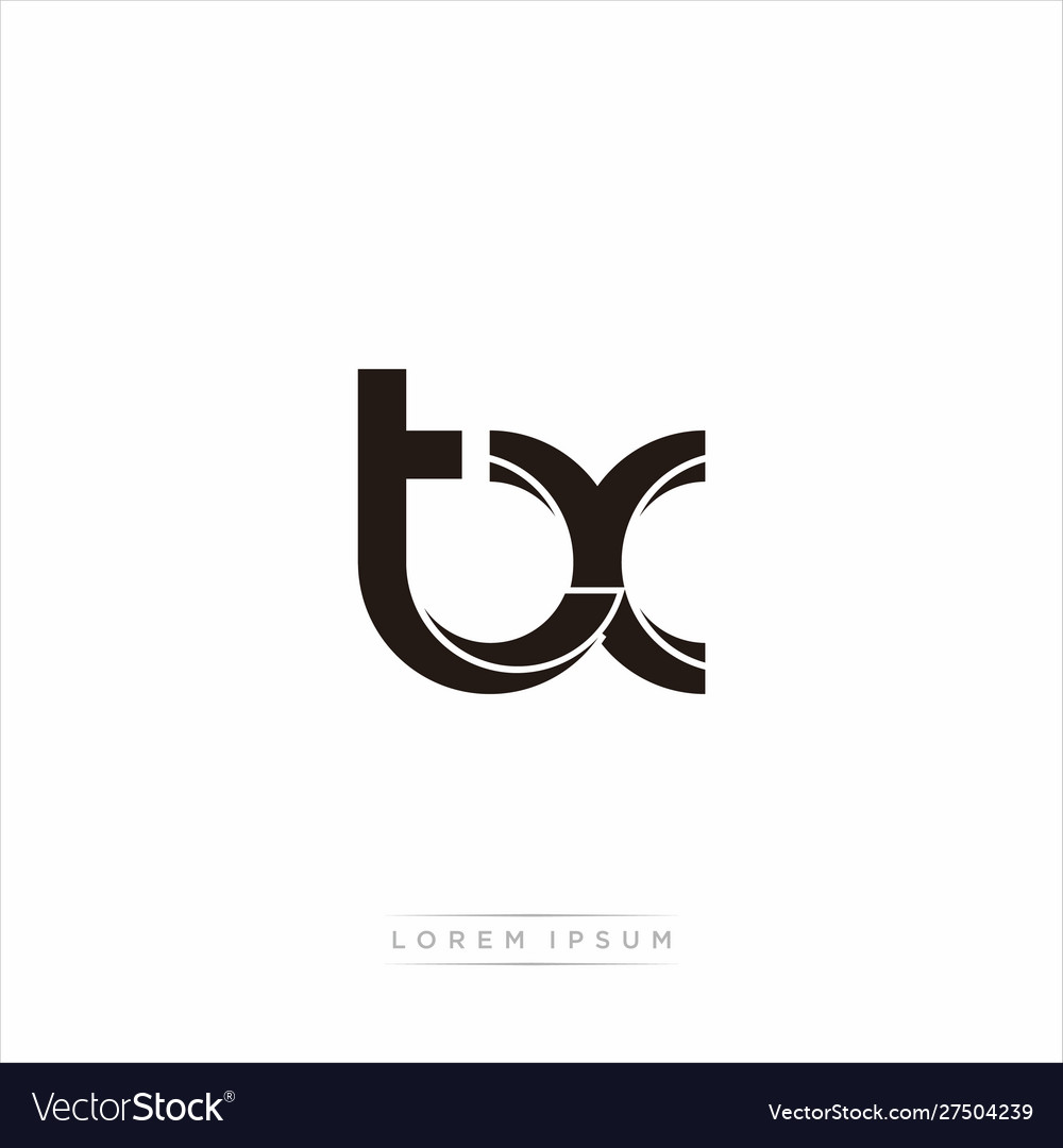 Tx initial letter split lowercase modern monogram Vector Image