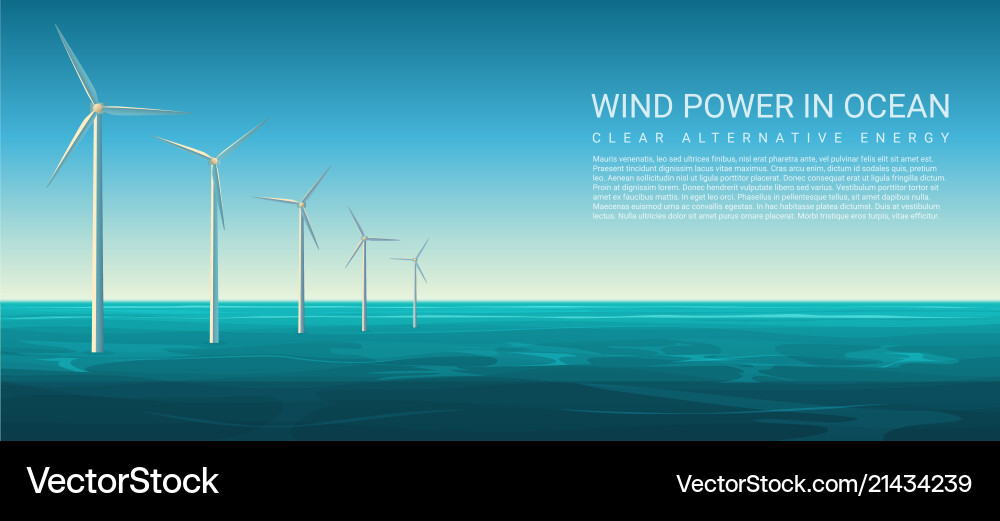 Wind energy power concept poster header Royalty Free Vector