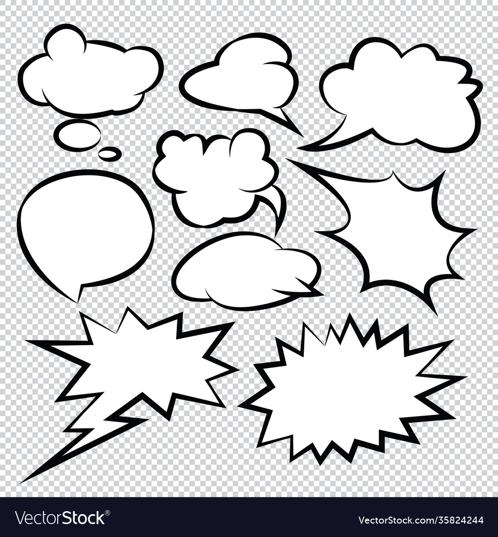 Comic speech bubbles icons collection color Vector Image Comic speech bubbles icons collection color Vector Image