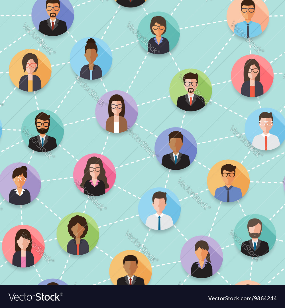 Connected people seamless pattern Royalty Free Vector Image