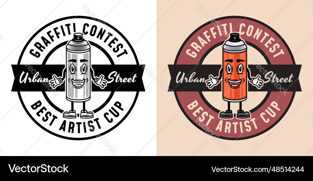 Graffiti contest emblems badges labels Royalty Free Vector