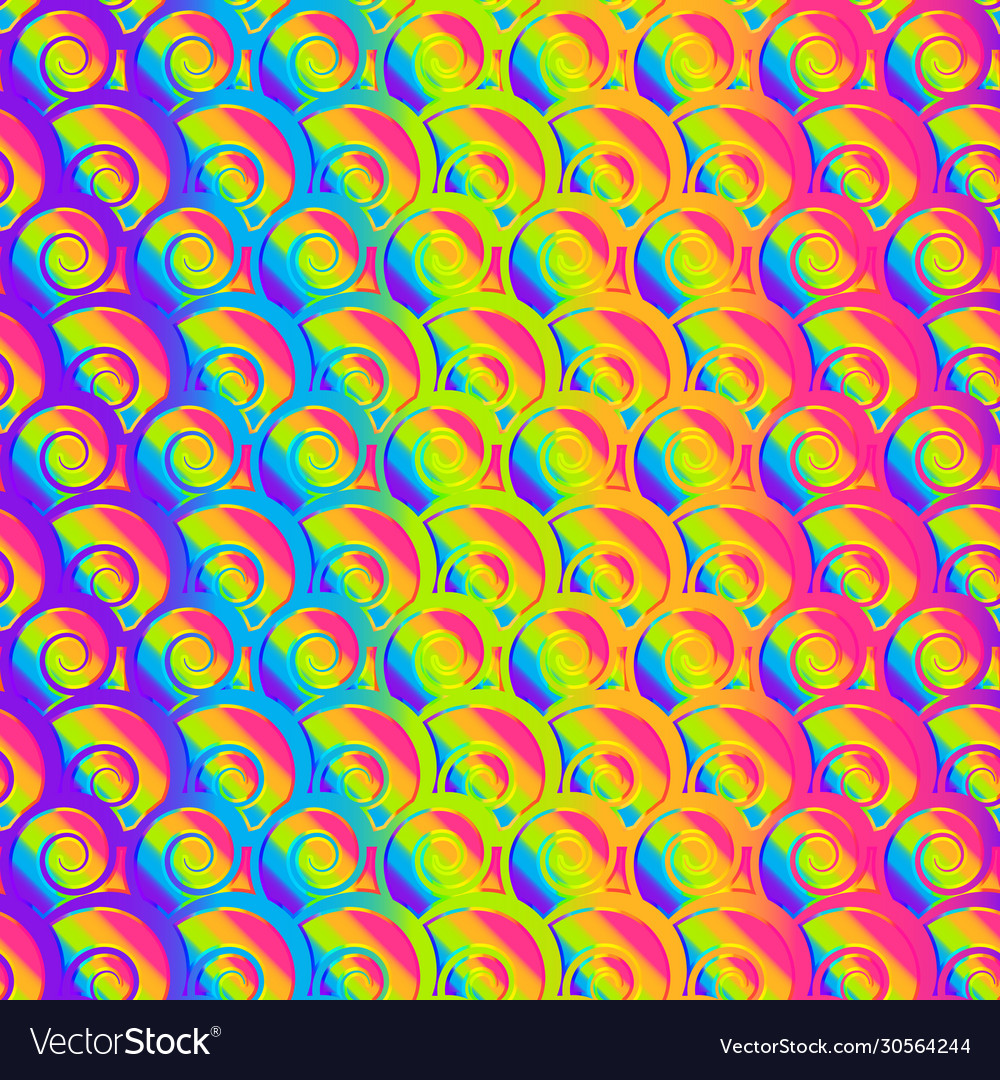 Rainbow seashells seamless pattern Royalty Free Vector Image