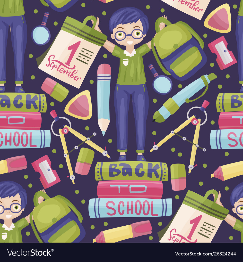 Seamless school pattern Royalty Free Vector Image