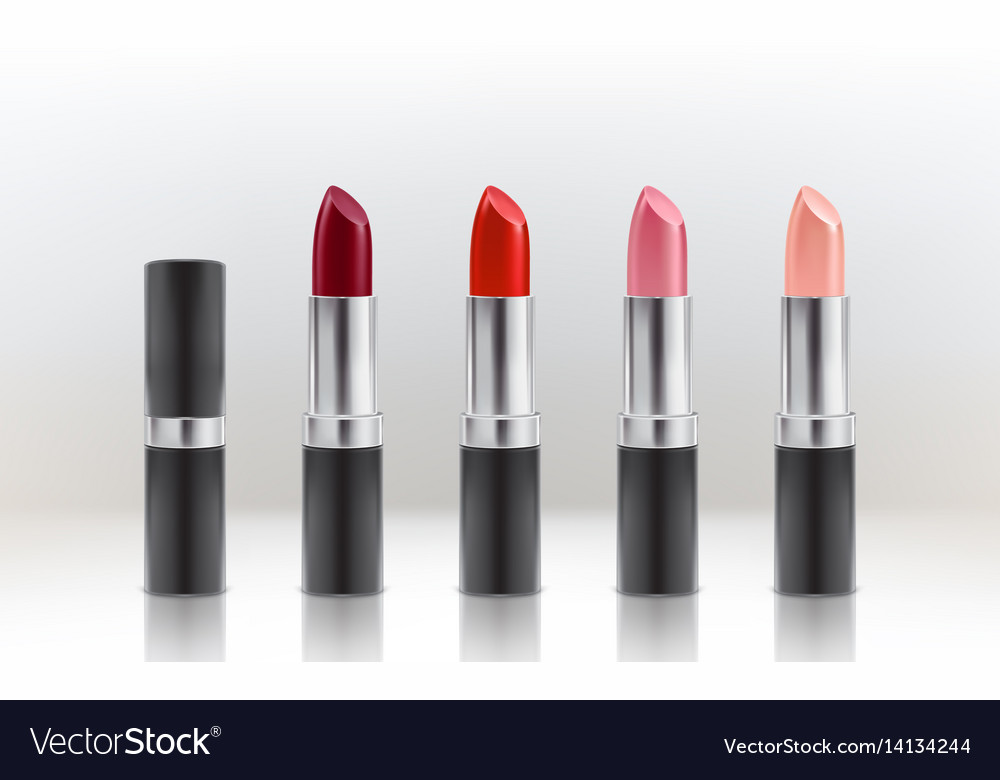 Set of lipstick of various colors Royalty Free Vector Image