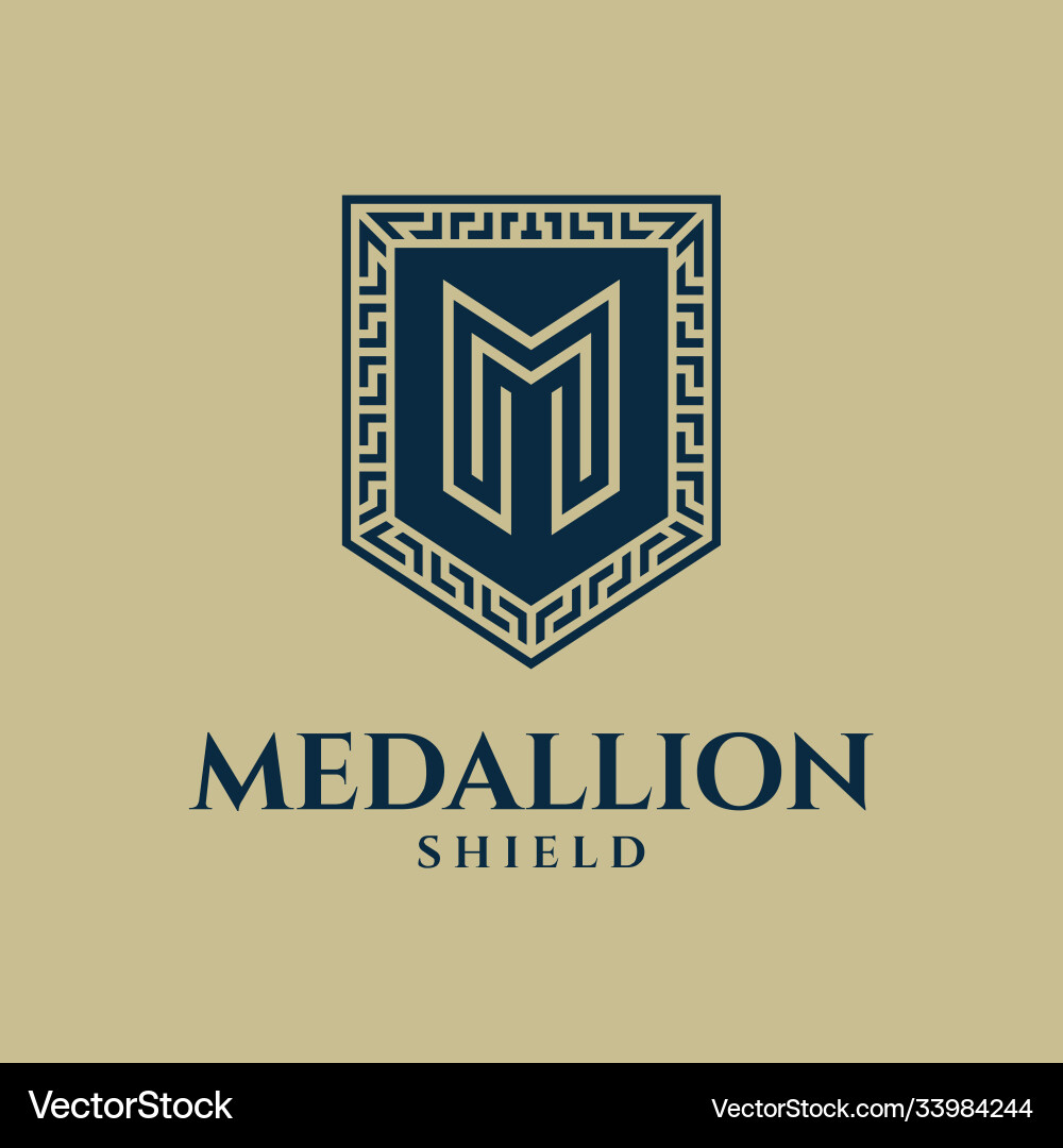 Shield letter m logo template Royalty Free Vector Image
