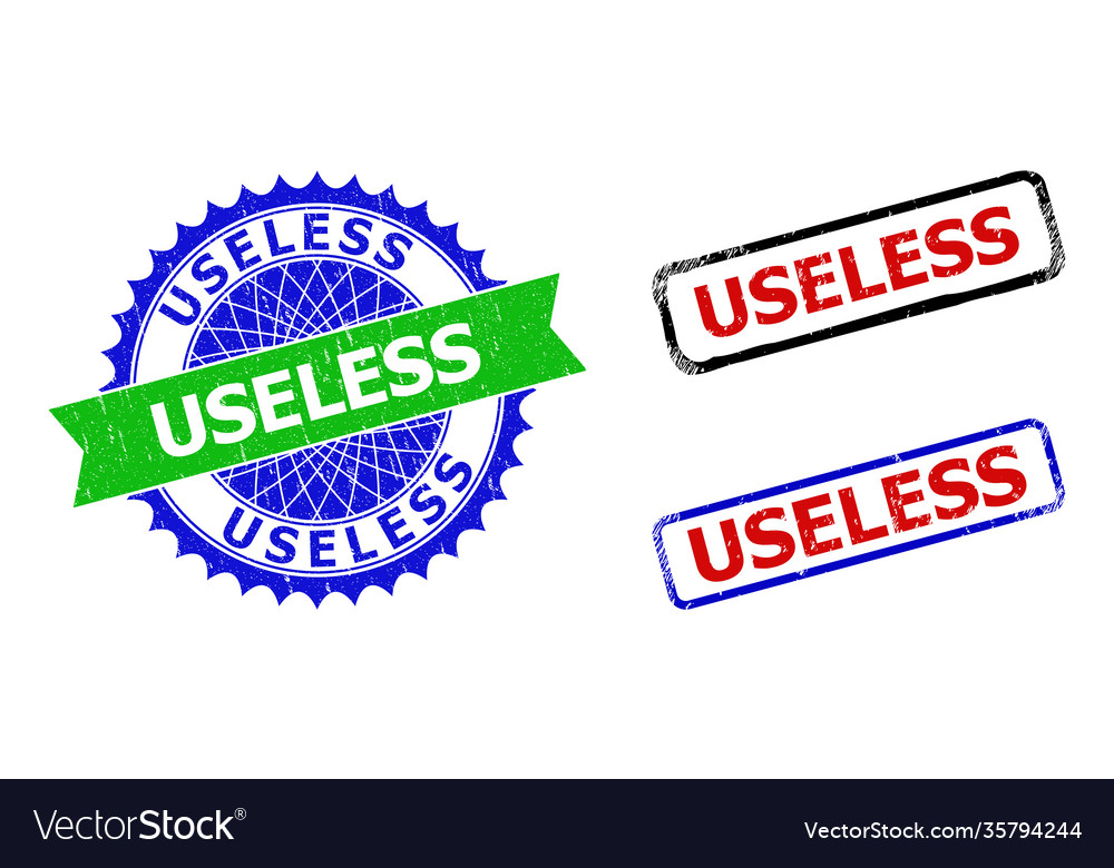 Useless rosette and rectangle bicolor watermarks Vector Image
