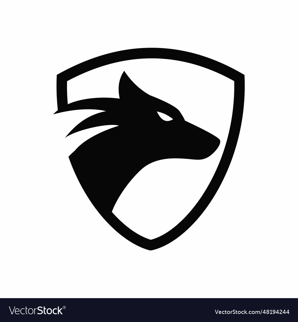 Wolf shield logo Royalty Free Vector Image - VectorStock