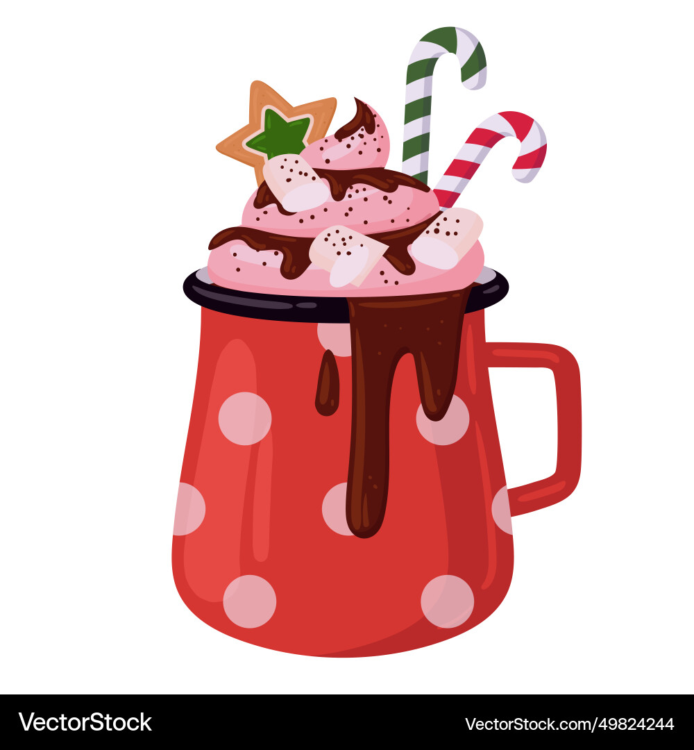 Xmas hot cocoa cup christmas Royalty Free Vector Image
