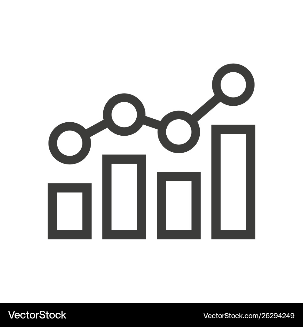 Analytics icon on white background Royalty Free Vector Image