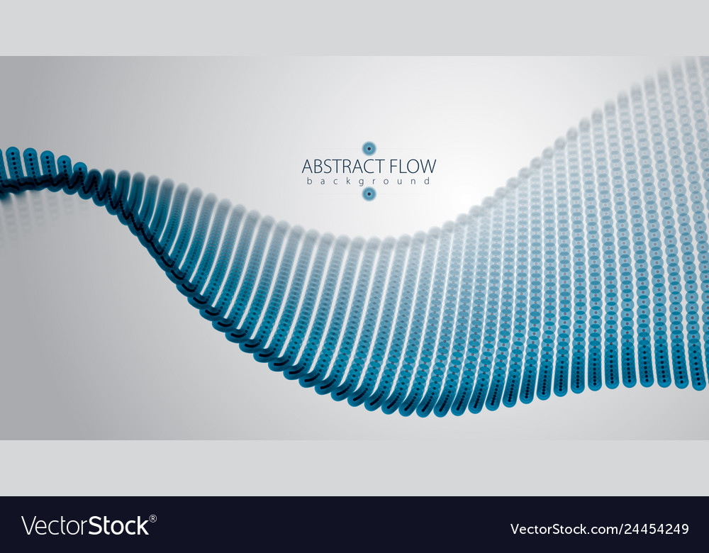 Array of particles flowing dynamic sound wave 3d Vector Image