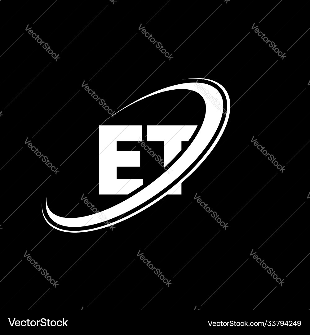 Et e t letter logo design initial Royalty Free Vector Image