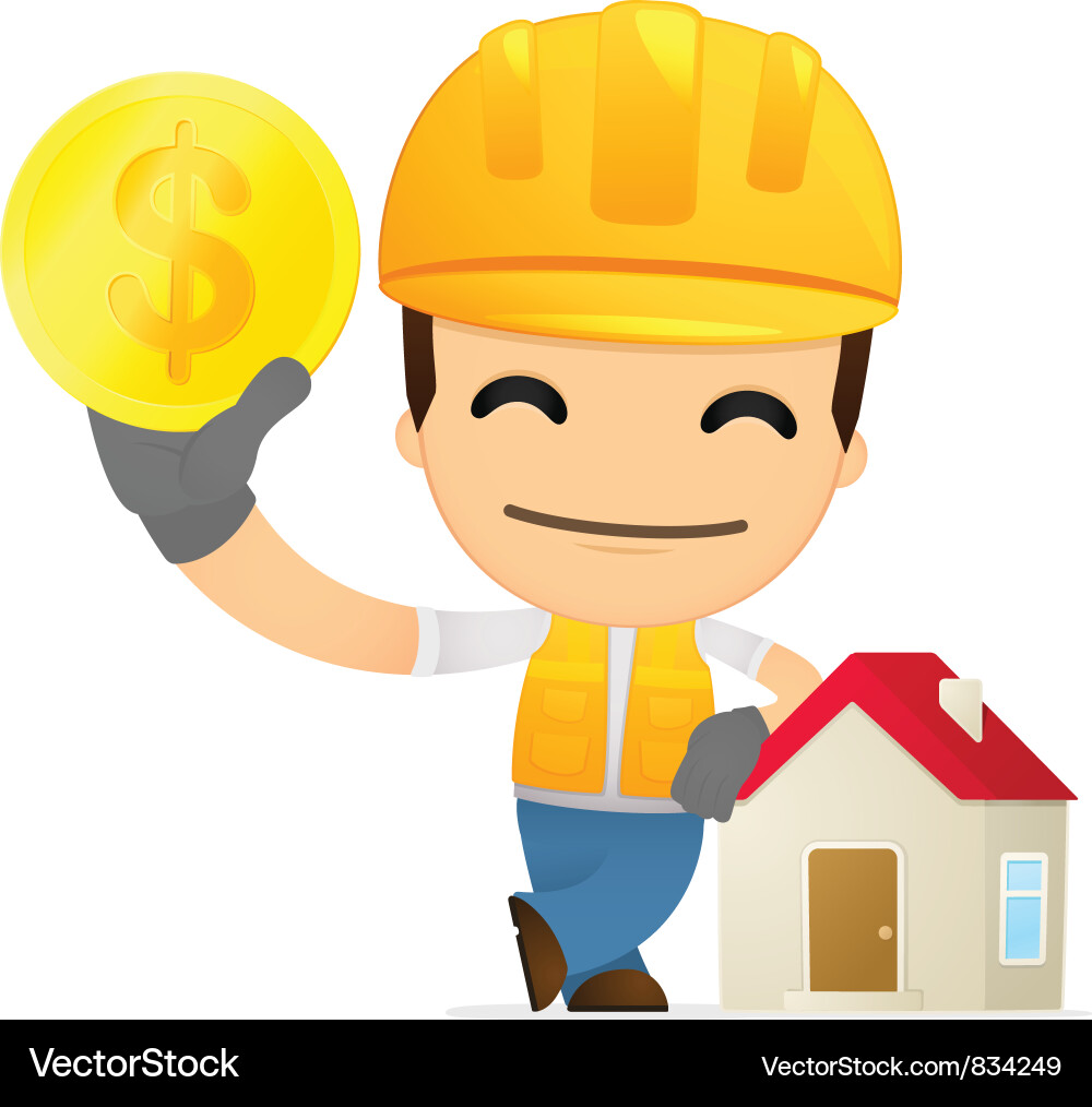 Funny cartoon builder Royalty Free Vector Image