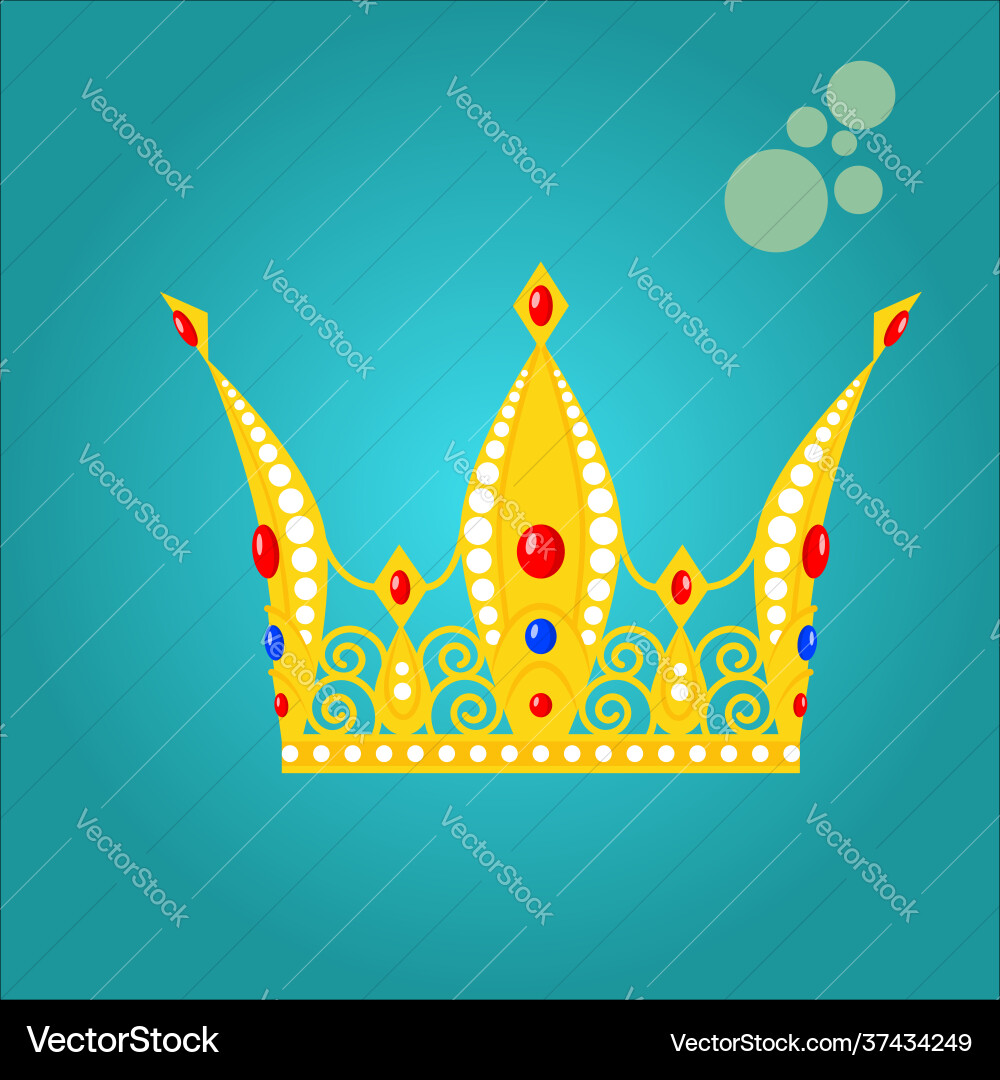 Golden crown monarchs isolated regalia Royalty Free Vector