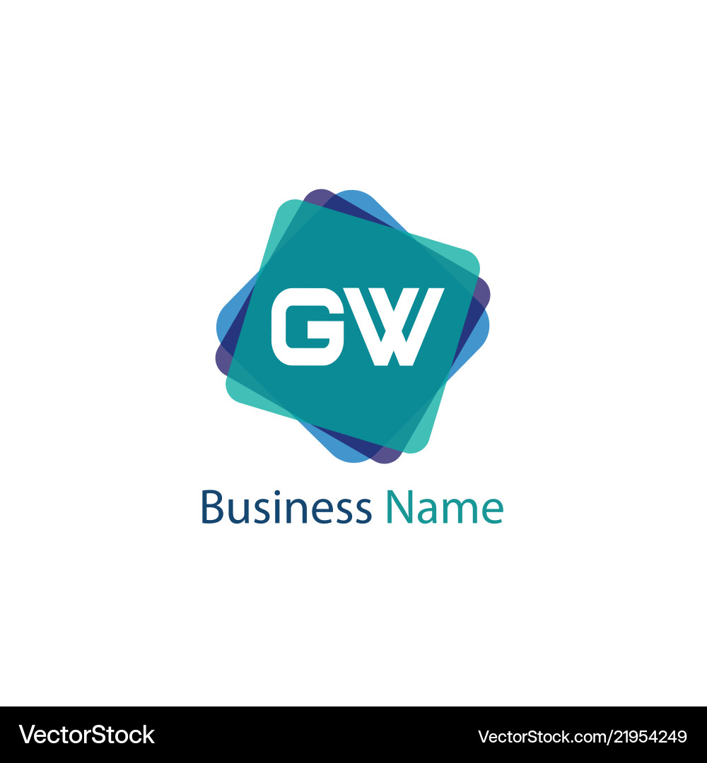 Initial letter gw logo template design Royalty Free Vector