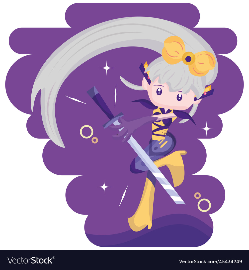 Isolated Cute Female Superhero Cartoon Character Vector Image