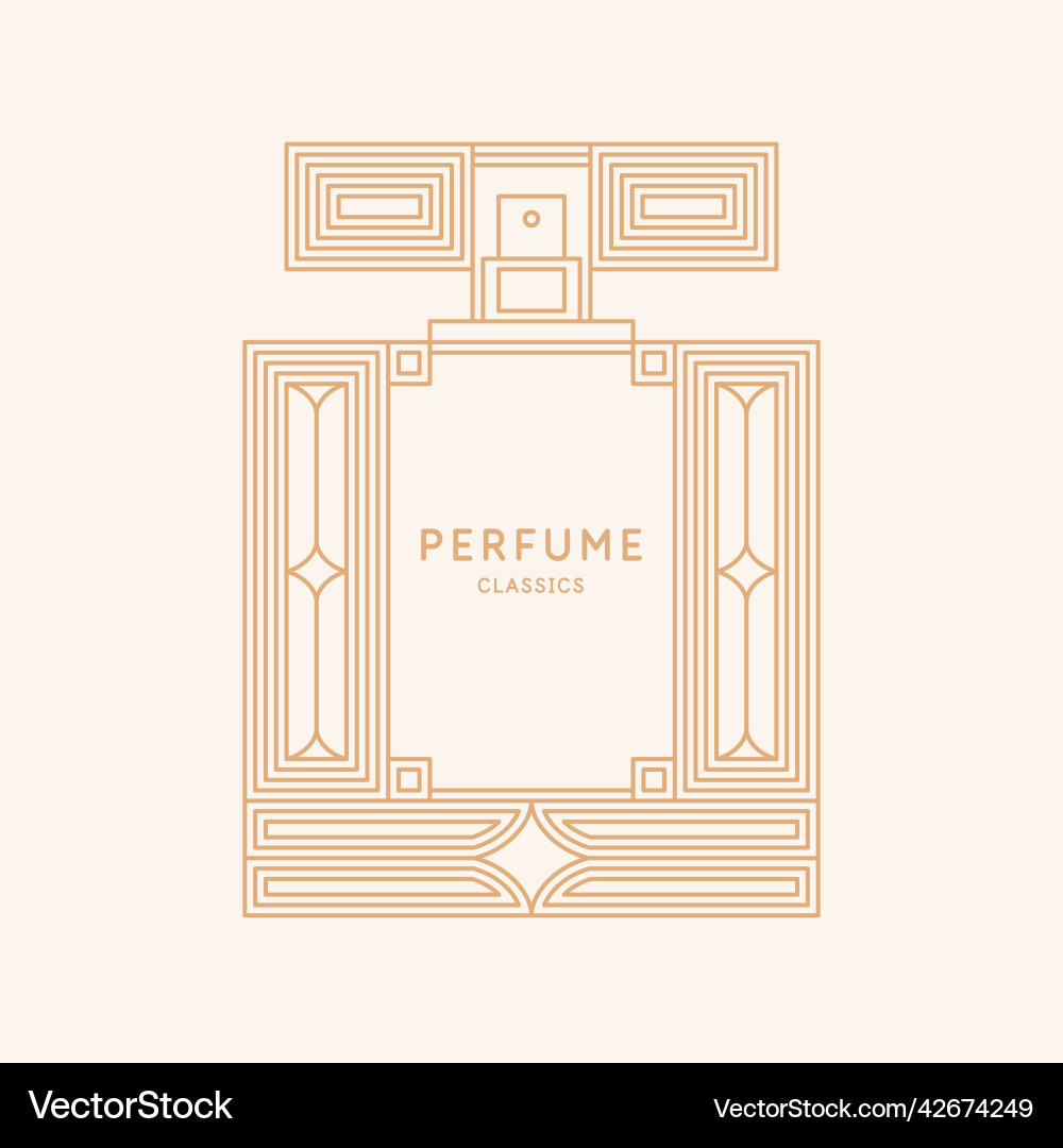 Perfume for women linear image of a Royalty Free Vector