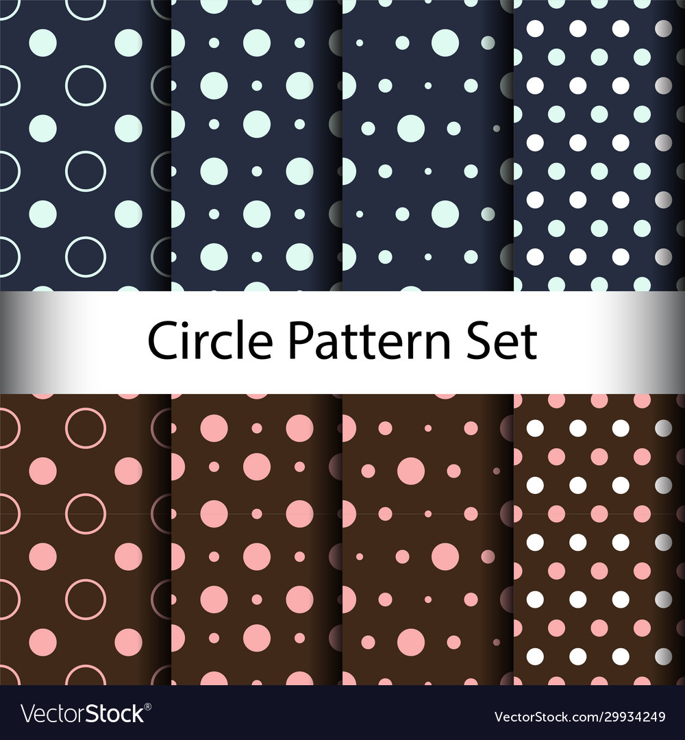 Set circle seamless pattern background Royalty Free Vector