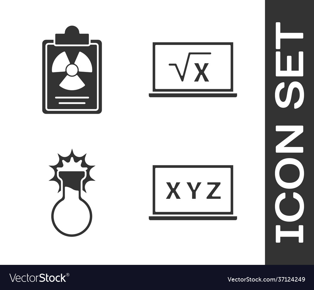 Set Xyz Coordinate System Radiation Warning Vector Image
