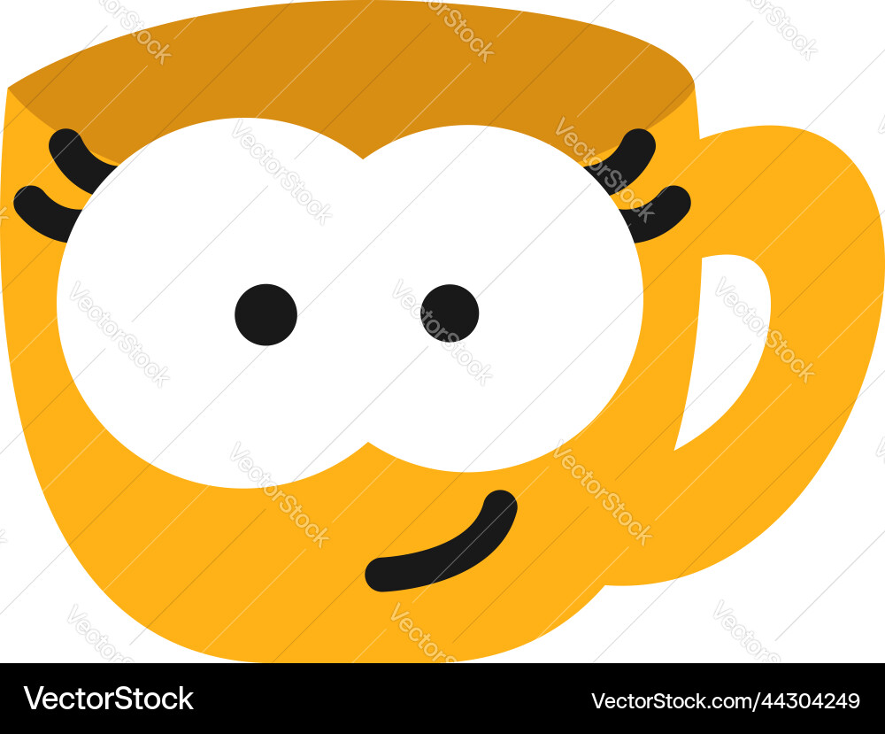 Small yellow coffee cup on a white background Vector Image