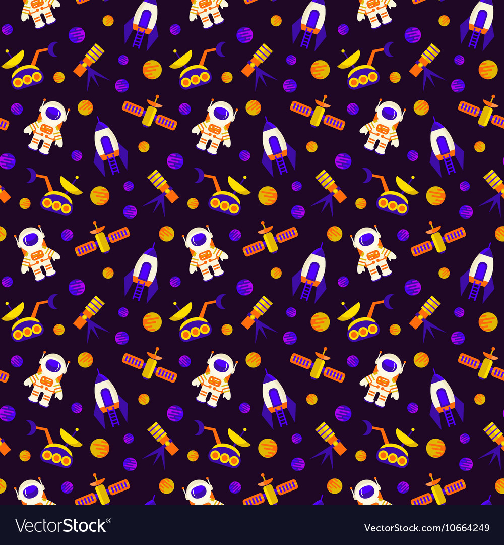 Space seamless pattern Royalty Free Vector Image