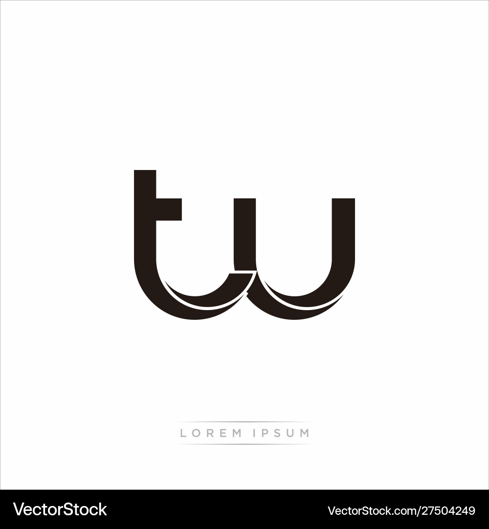 Tu initial letter split lowercase modern monogram Vector Image